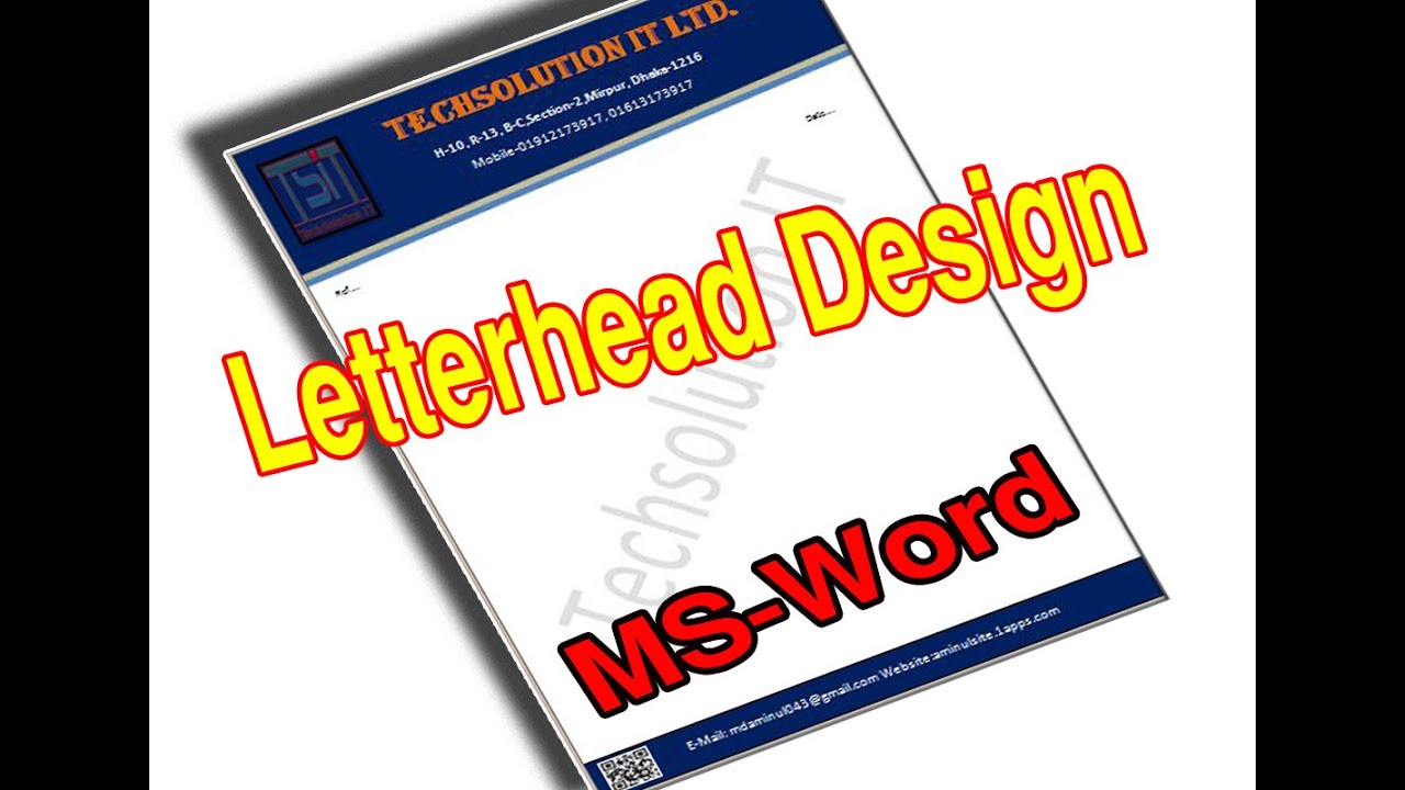 Professional Letterhead Design in MS-Word | Using for Organizations ...