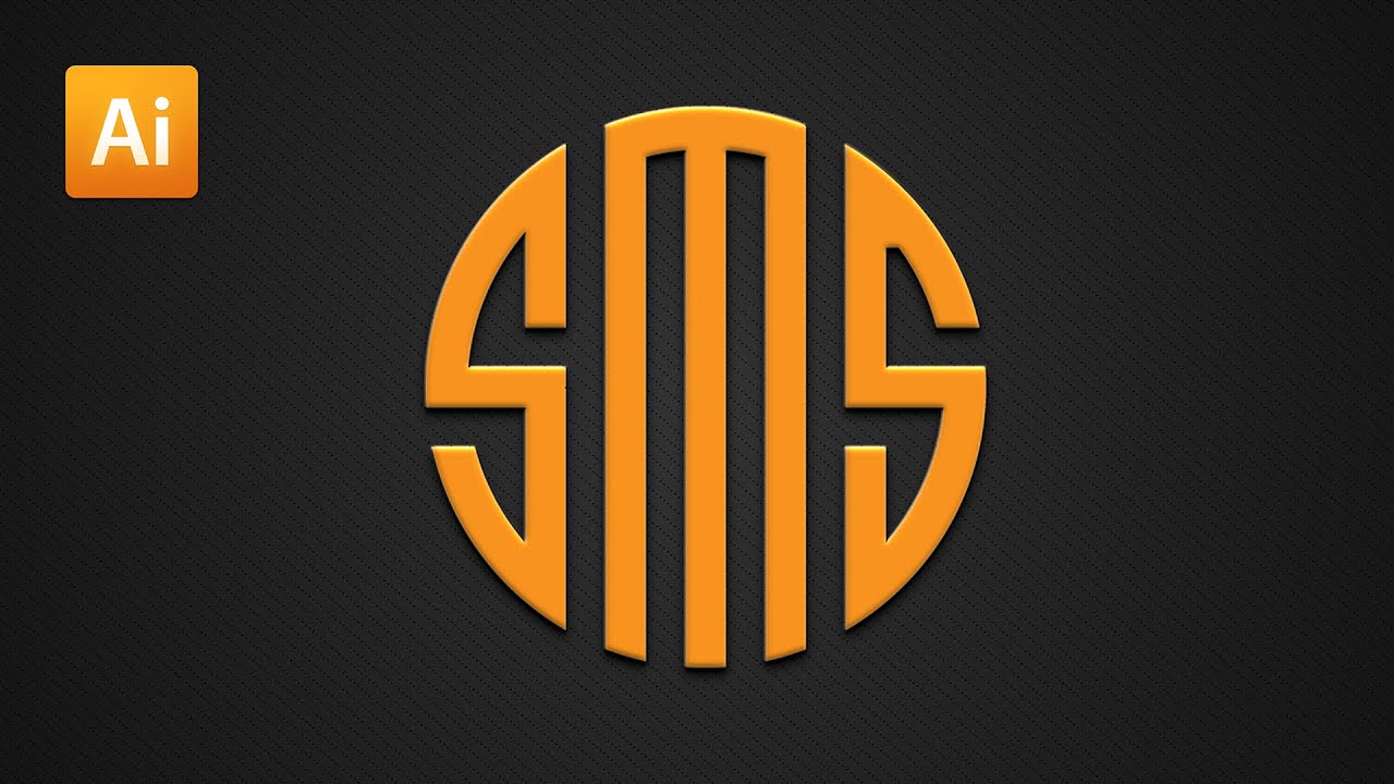 How To Draw Any Letters Logo In Polygon & Circle | SMS Logo | Adobe ...