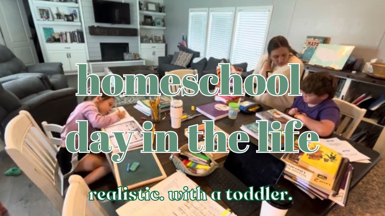 realistic homeschool day | homeschooling three with a toddler ...