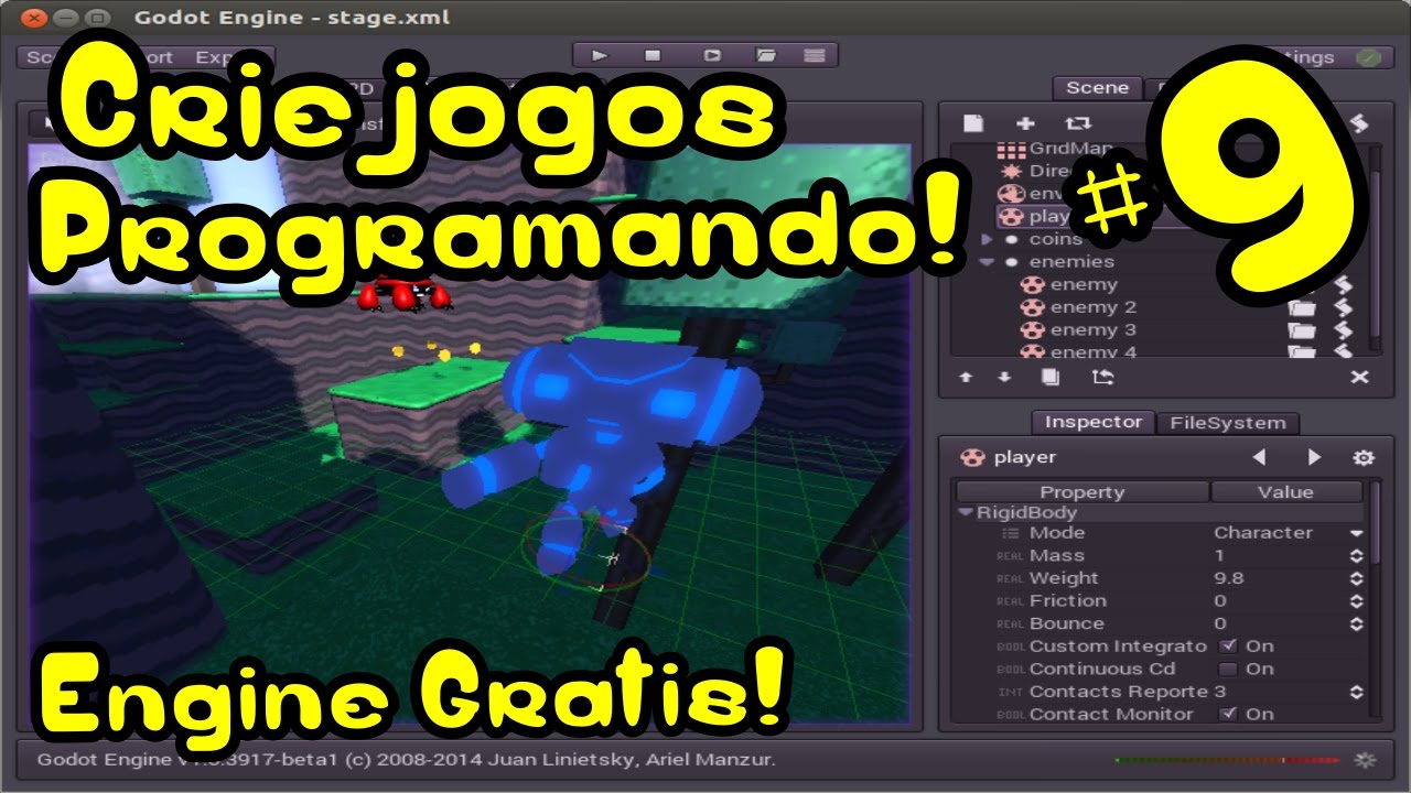 #9 - Tutorial Godot - Shake de câmera e sons (samples) [PT br] - YouTube