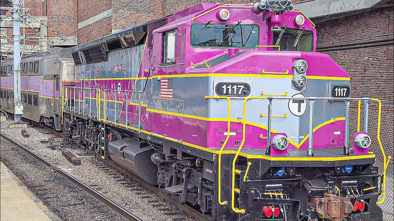 MBTA GMD GP40MC-3 #1117 with horn show!! - YouTube