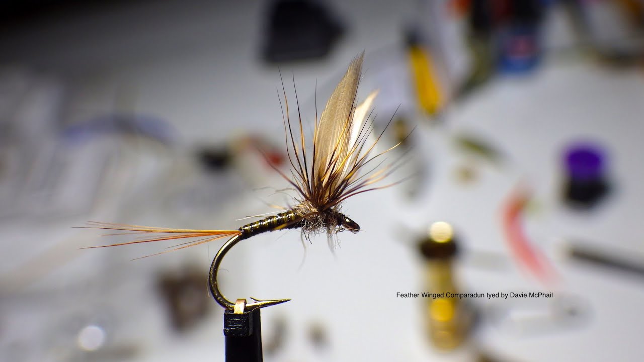 Tying a Feather Winged Comparadun (DryFly) by Davie McPhail - YouTube