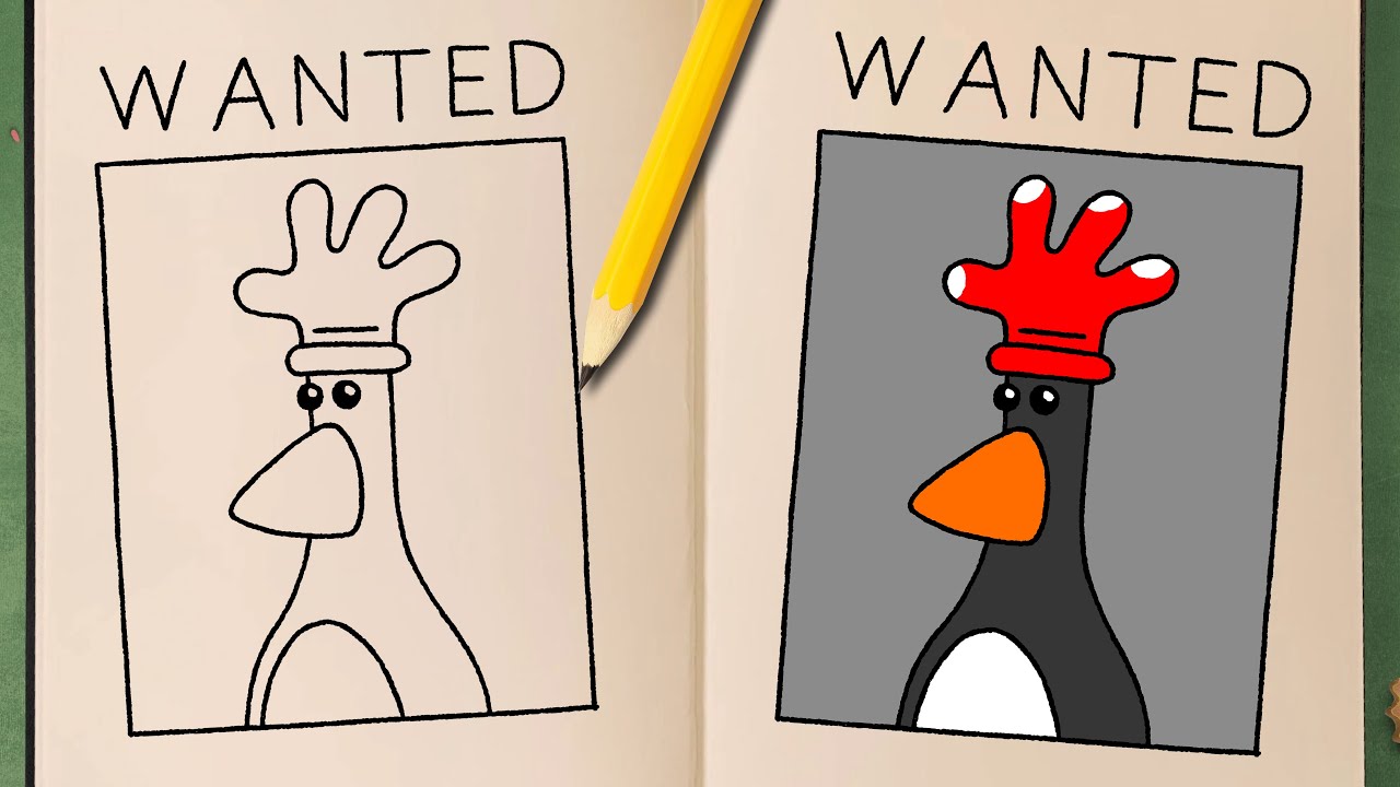 How to draw! FEATHERS McGRAW (Wallace & Gromit) - YouTube