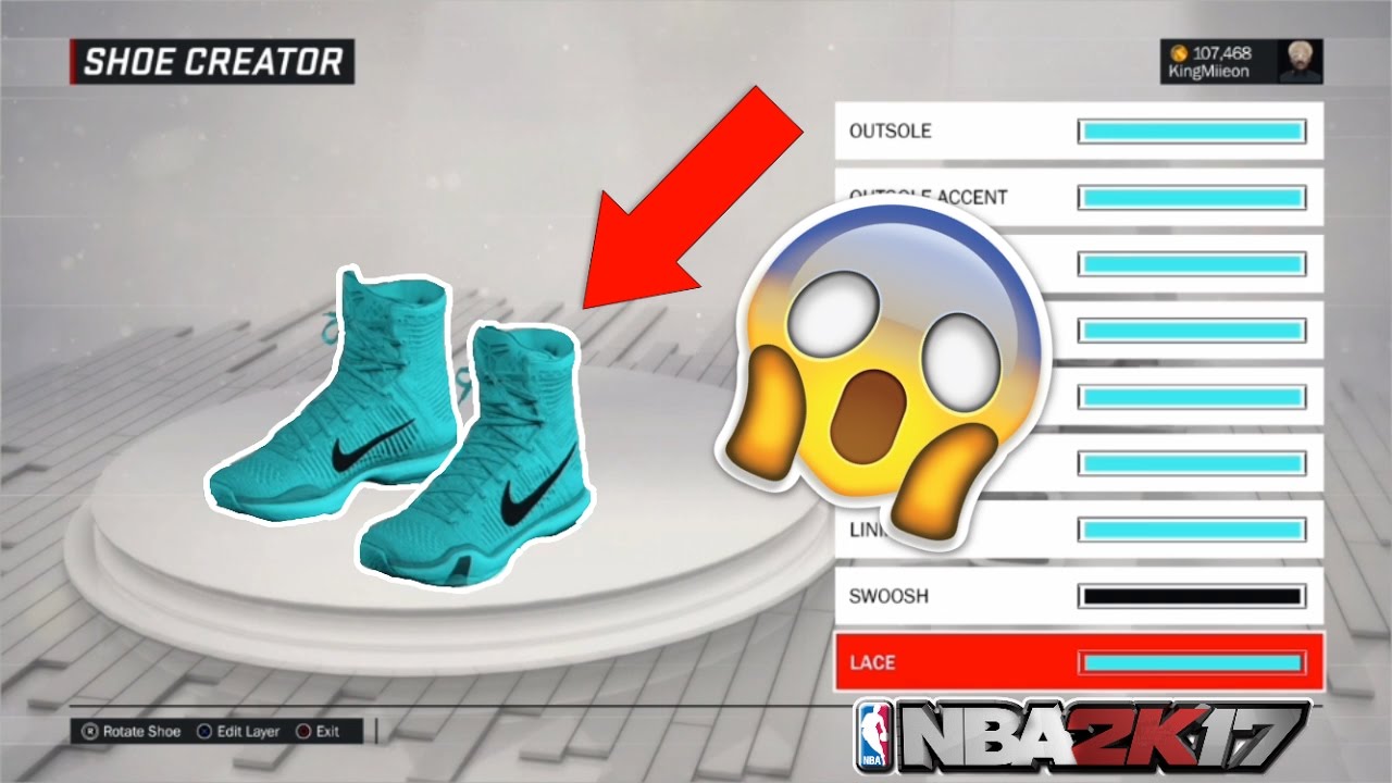 NBA 2K17 | Nike Cheesy Shoes Tutorial | Best Nike Shoes in store| Look ...