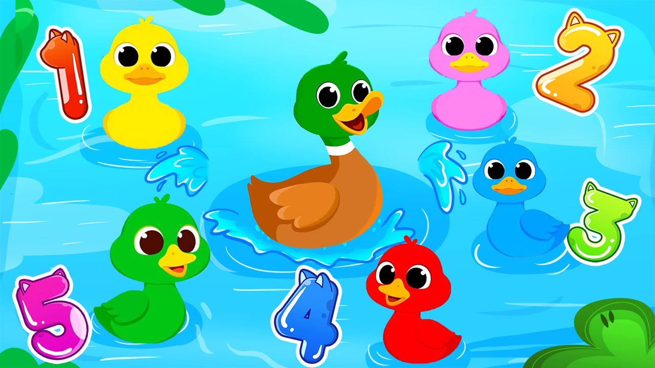 Cinco Patinhos🦆 | Aprenda os números de 1 a 5 | Puppet em Português ...