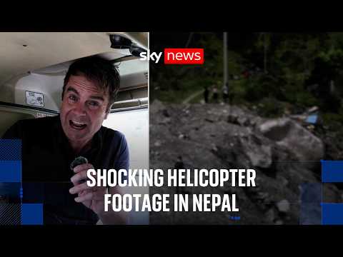 Sky News flies above Nepal devastation on helicopter as rescue efforts continue