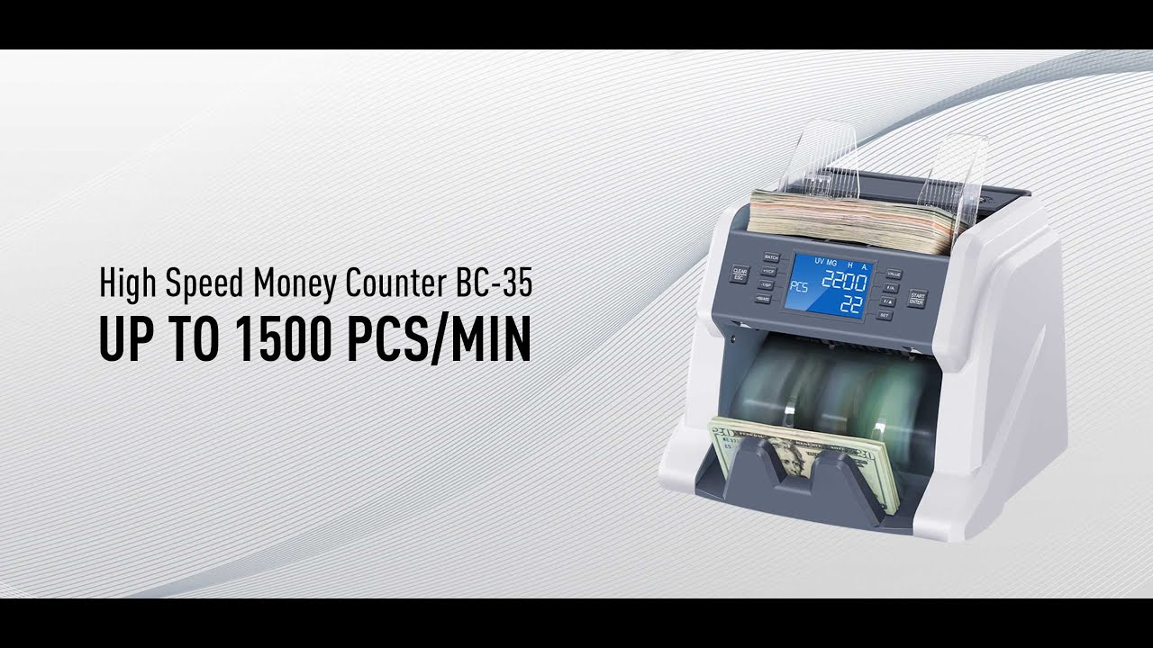 High Speed Money Counter Machine Bill Counter Ribao BC-35 - YouTube