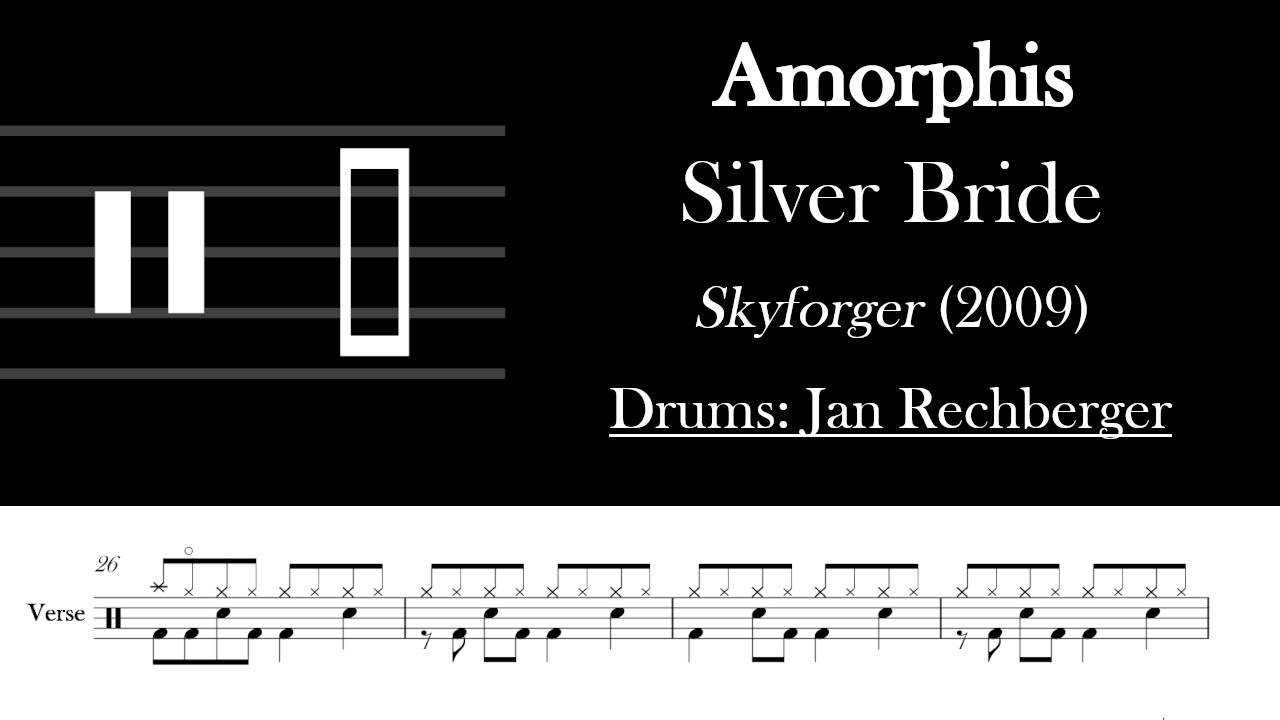 Amorphis - Silver Bride: Drum Sheet Music Transcription - YouTube