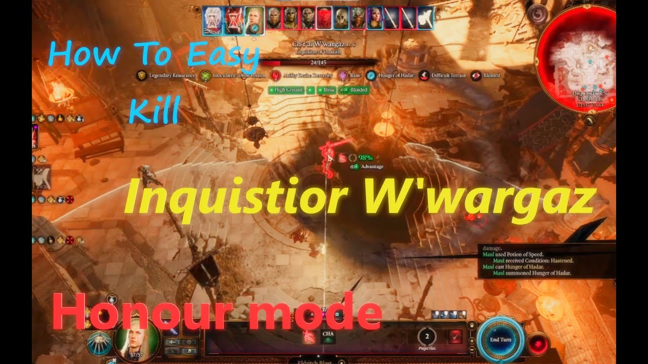 How to easy kill inquisitor W'wargaz on honour mode - YouTube