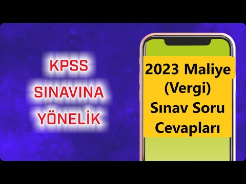2023 Sınav Soru Cevapları KPSS A Maliye/Vergi