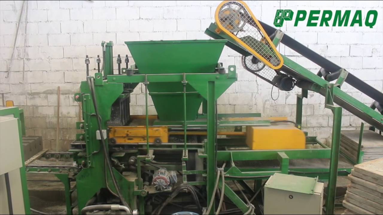 Permaq - Máquina de Fabricar Blocos e Pisos MBHDR-04A - YouTube