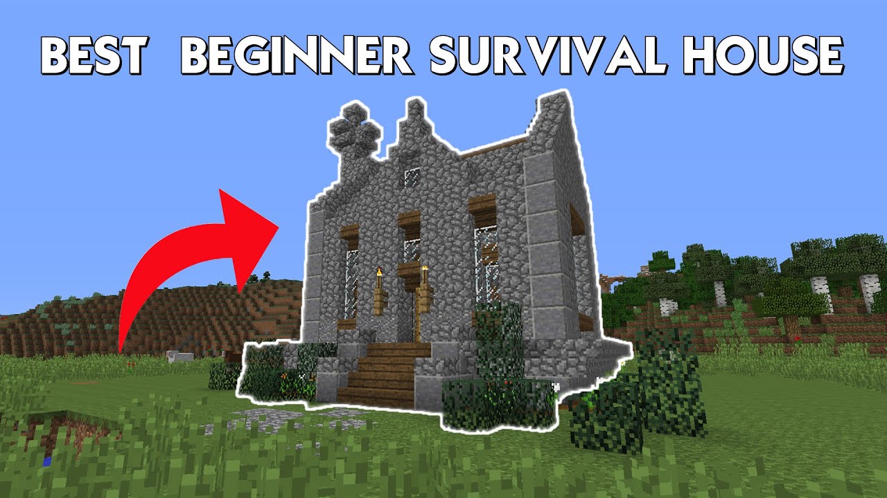 Minecraft- BEST BEGINNER Survival house Tutorial - YouTube