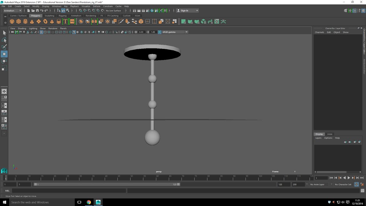 How to make pendulum in autodesk maya 2012 ^_^ - YouTube