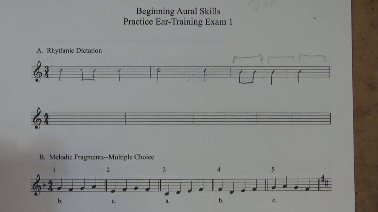 Intro to Aural Skills Ear Training practice Exam 1 - YouTube
