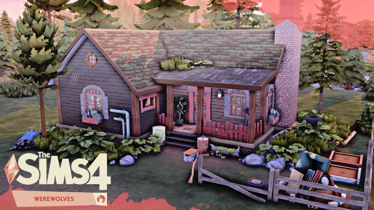 WEREWOLVES STARTER SHACK 🐺 Base Game & Werewolves | The Sims 4 Speed ...