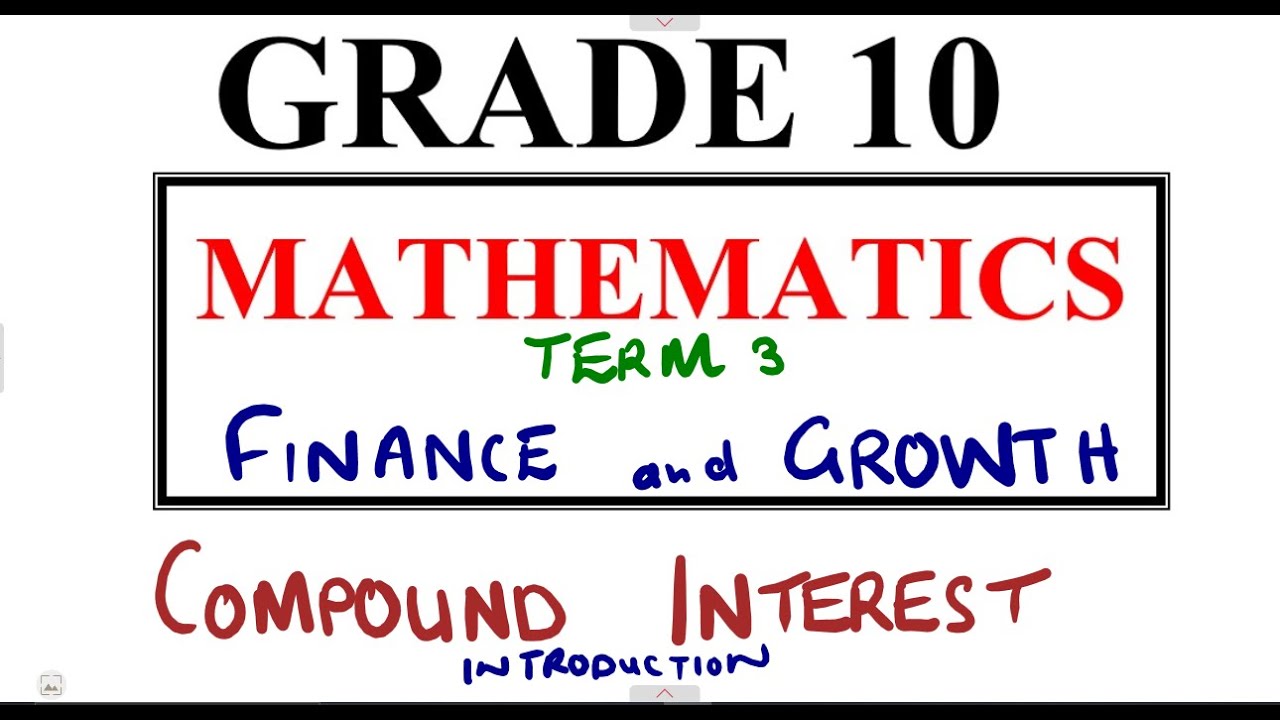 Mathematics Grade 10 Finance and Growth Compound Interest Introduction ...