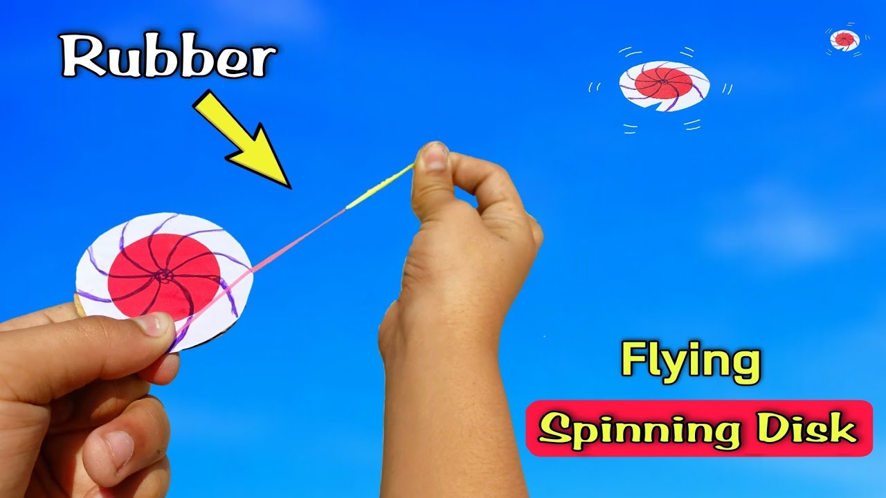 small spinning & flying disk, make spinner helicopter, flying paper toy ...