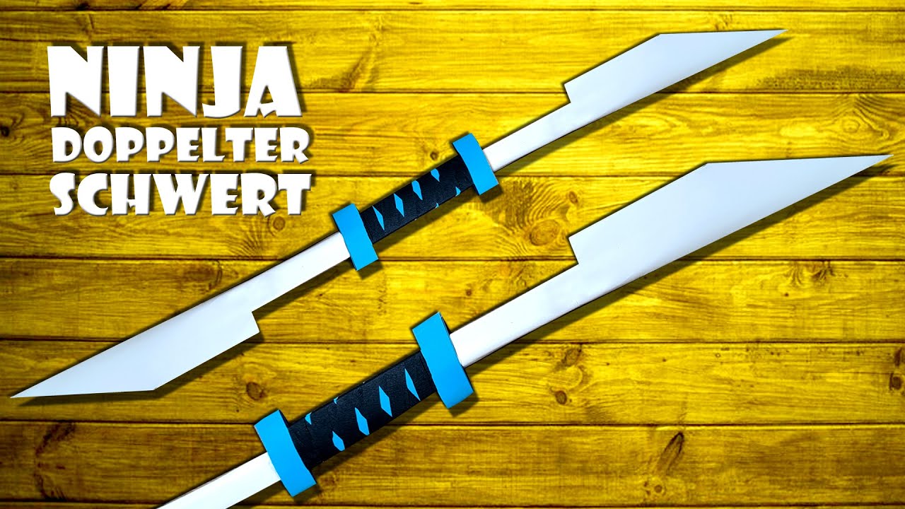 Doppelter Ninja Schwert basteln Spielzeug aus Papier - double blade ...