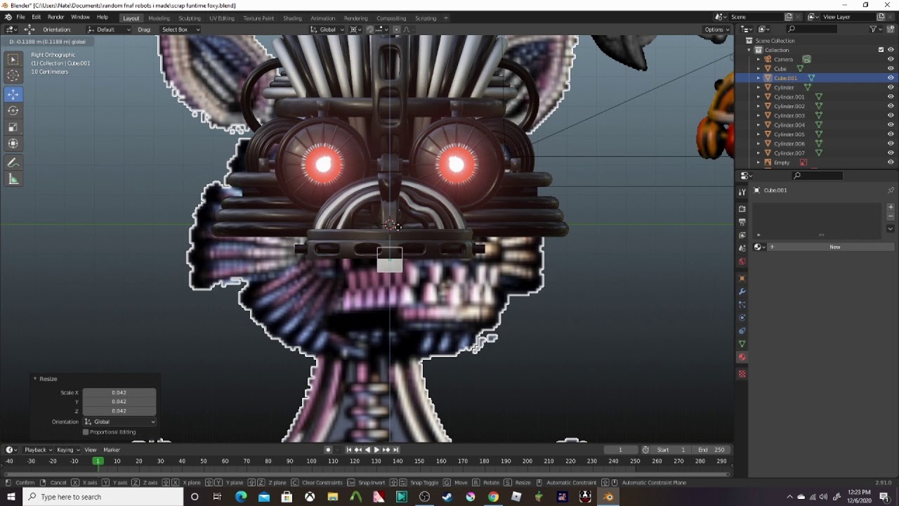 scrap funtime foxy speed model (blender) part 2 - YouTube
