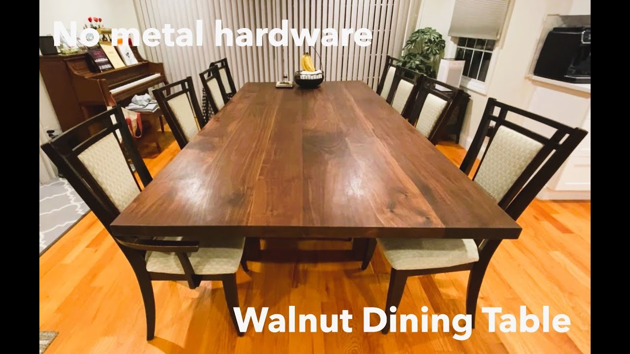 Walnut Dining Table 9x4.5 ft No hardware - YouTube