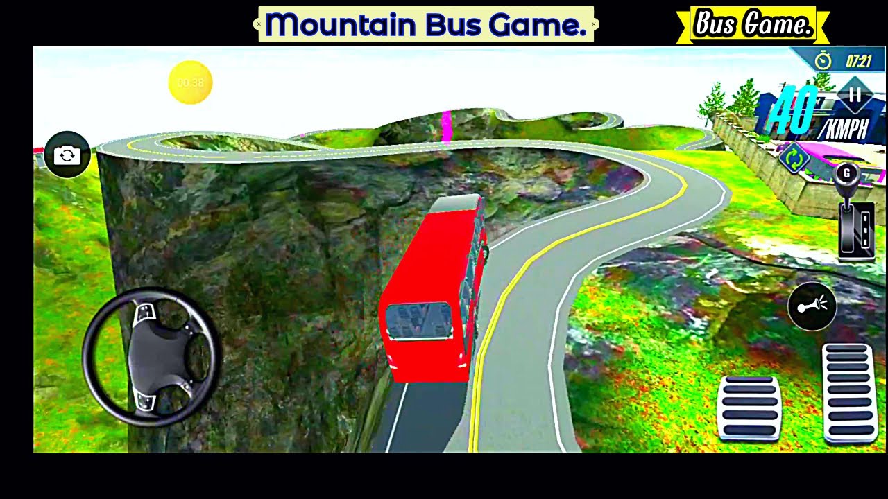 Bus Driving Mountain Bus Game| Bus Wala Game| Bus Risky Turning Bend ...
