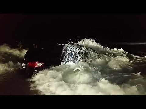 Vehicle Swamped By The Rising Tide At Kairaki Beach, Canterbury 18th of June 2022