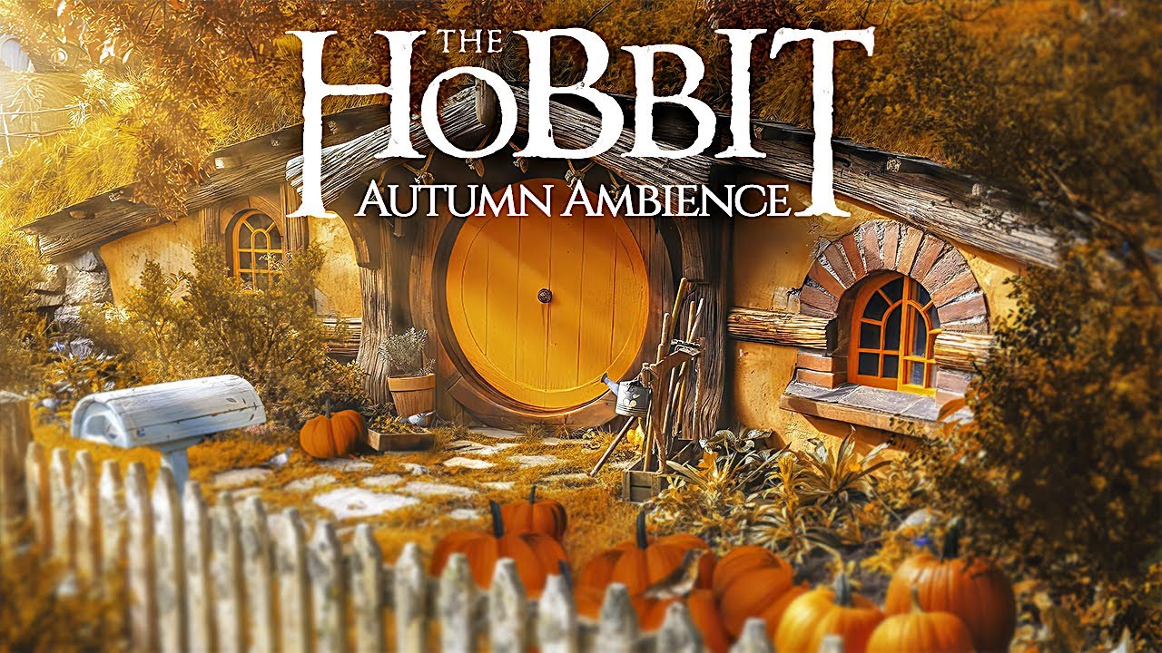A Hobbit's Autumn in the Shire 🍁 Rain Showers/Falling leaves LOTR ...