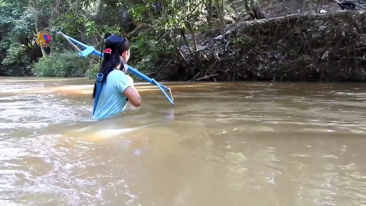 Amazing girl pvc pipe fishing - YouTube