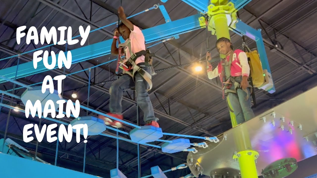FAMILY FUN AT MAIN EVENT | GRAVITY ROPES | BOWLING @LivingWithTina ...