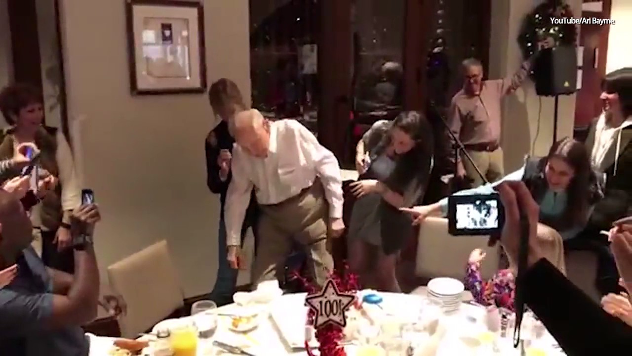Grandpa shows off his dance moves - YouTube