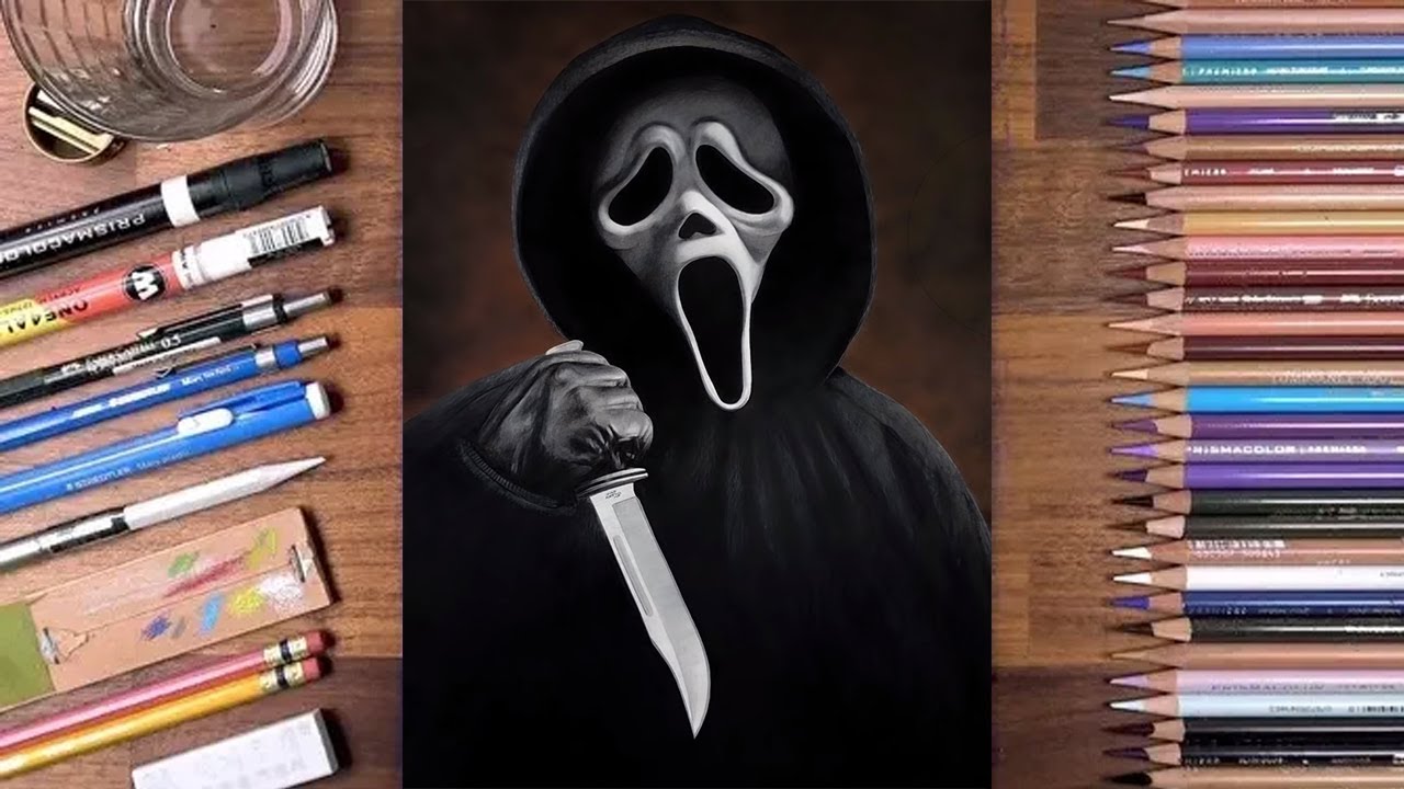 Drawing Ghostface - Time-lapse | Draw CC - YouTube