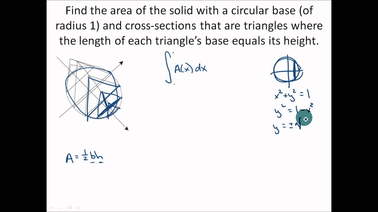Volume With Known Cross Sections Triangles - YouTube