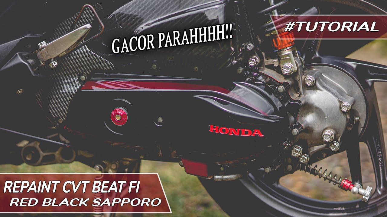 REPAINT CVT HONDA BEAT FI BLACK LIST RED SUPER MADEPPP - YouTube