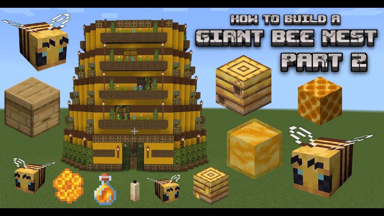 Minecraft: How To Build a Giant Bee Nest Part 2 - YouTube