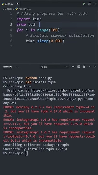 Python | Adding progress bar to your scripts with #tqdm. #Shorts - YouTube