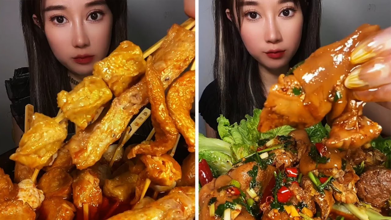 ASMR EP.975 Mukbang 🔥 spicy noodles Mukbang, Delicious Pork eating show, Eating Sound - YouTube