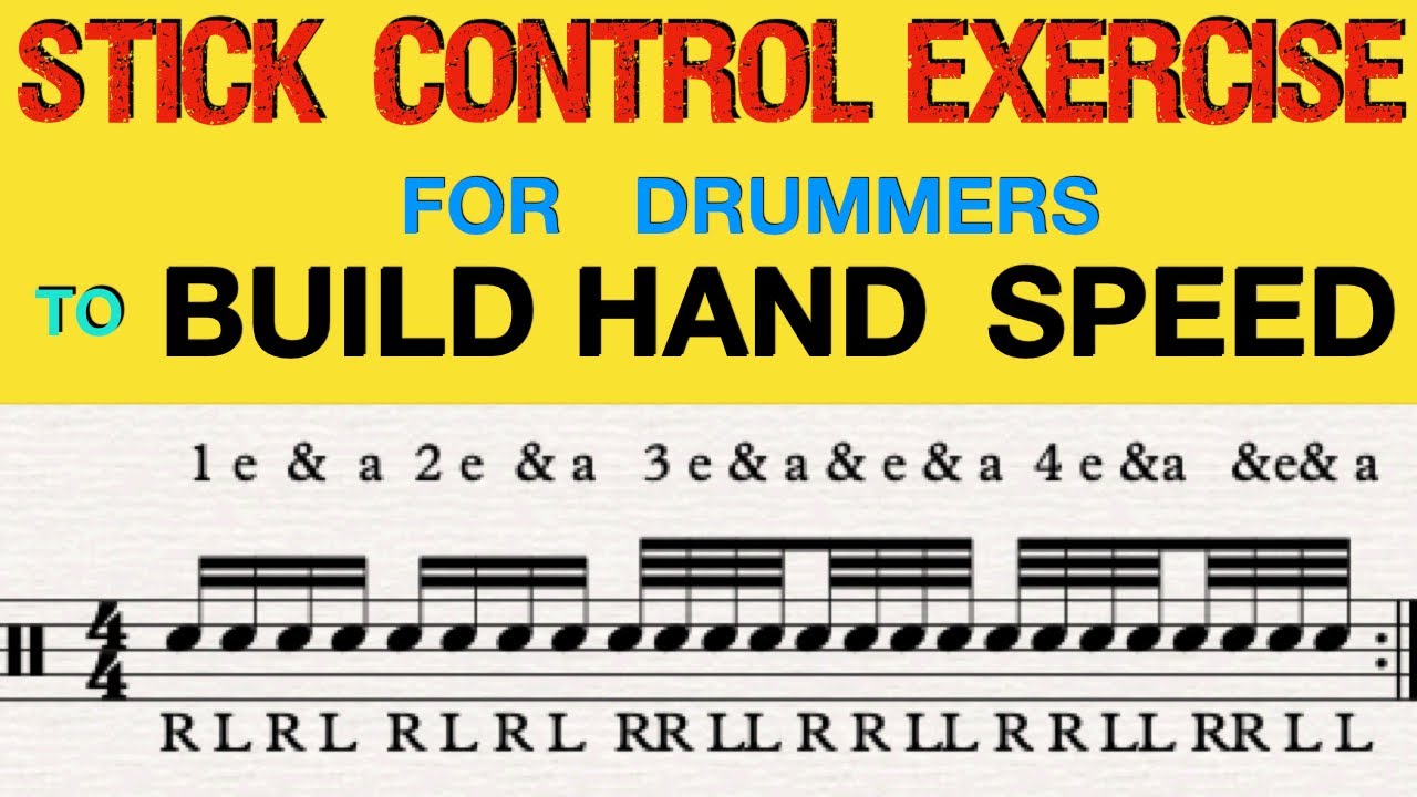 STICK CONTROL EXERCISE (drum lesson Single stroke /double stroke) - YouTube