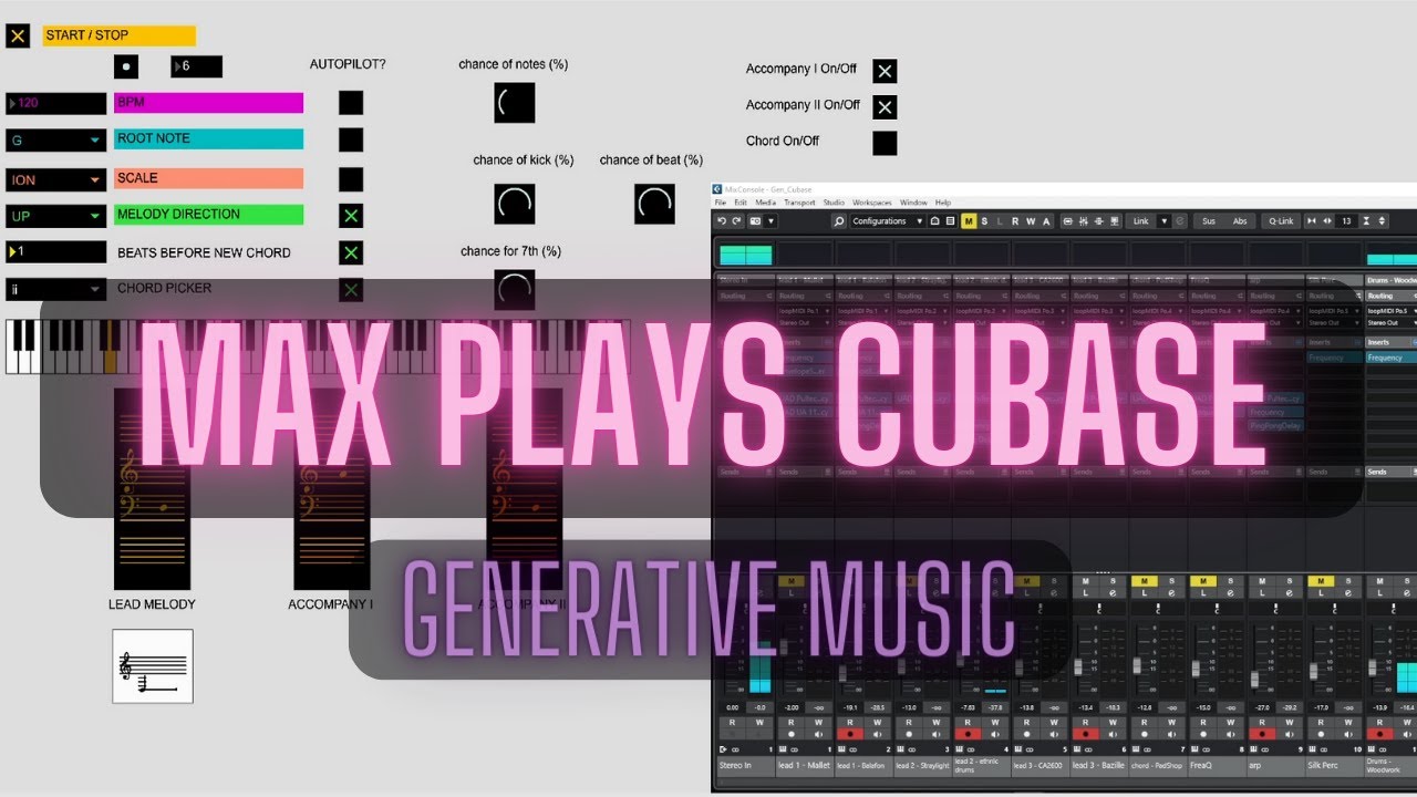 ⭐ Max MSP Plays Cubase | generativ music | chill - YouTube