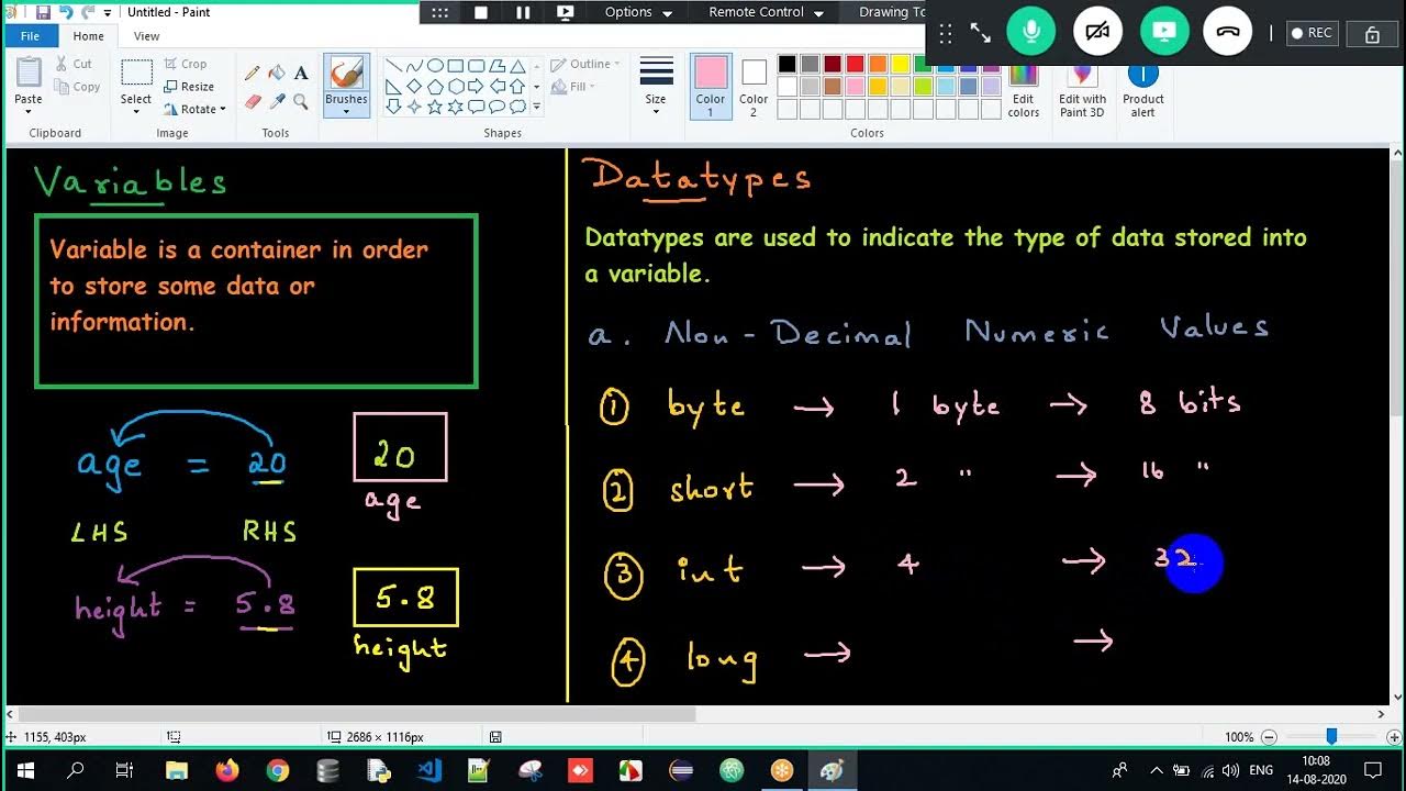 Variables And Datatypes 2nd Video Youtube
