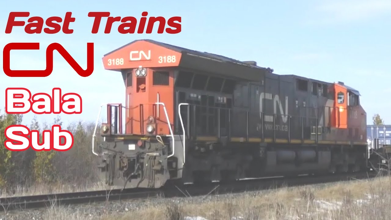 2 Fast CN freight trains on the Bala Subdivision near Brechin and ...