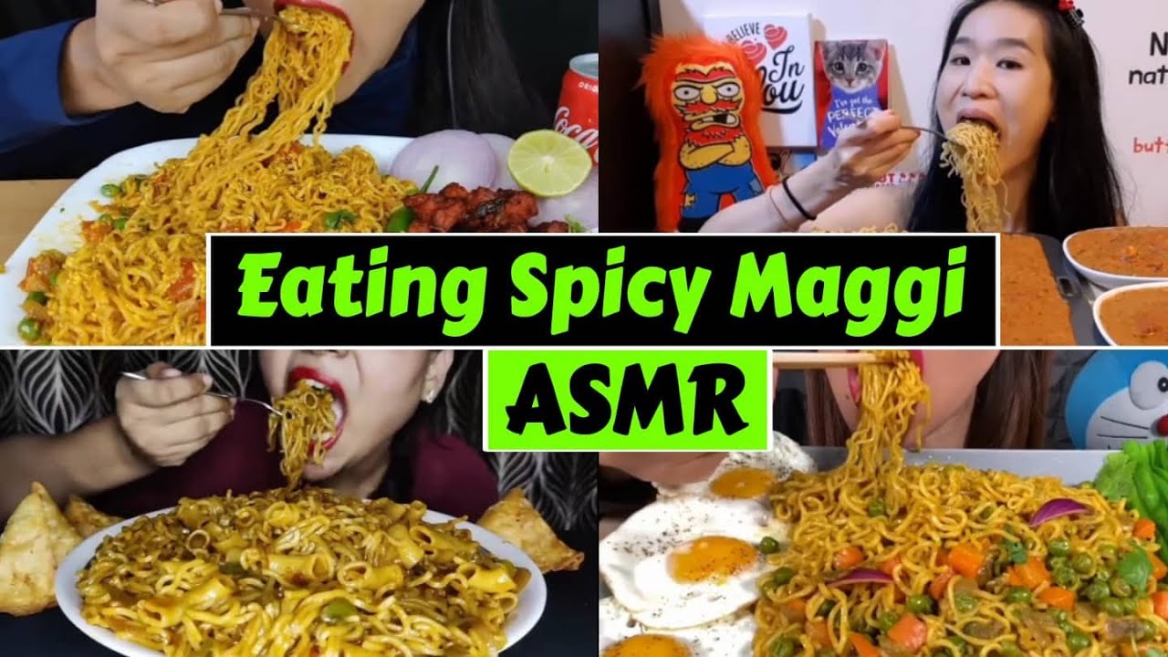 Spicy Maggi Masala Eating ASMR Mukabnag - YouTube