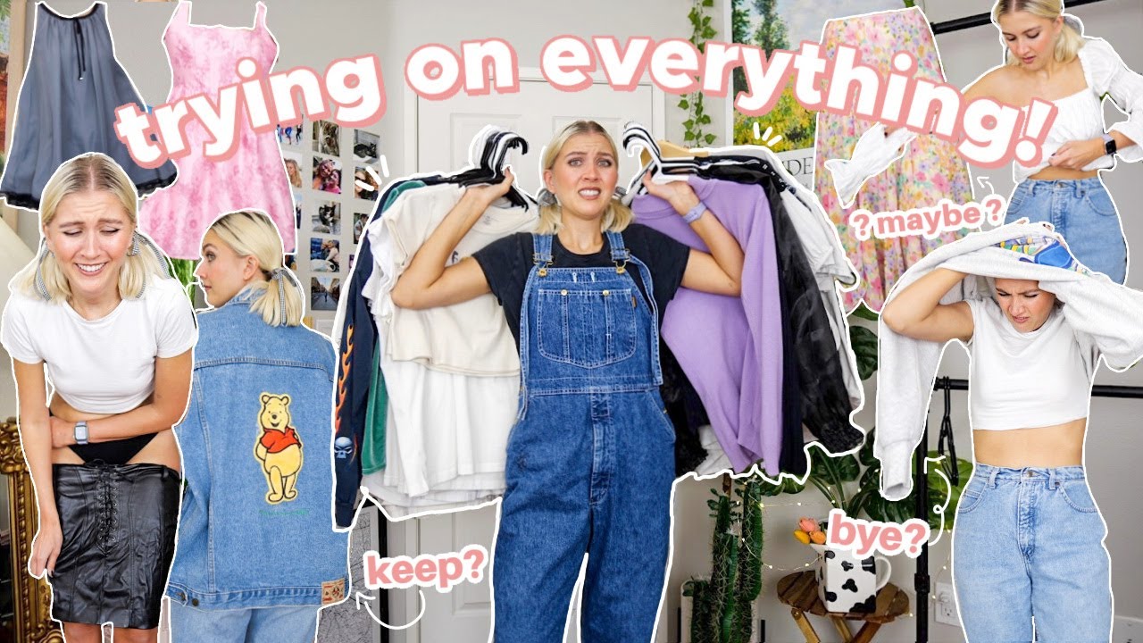 big closet clean out + trying on ALL my clothes! wardrobe declutter for ...