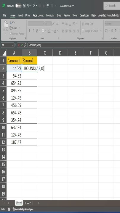 Different Types of use Round Formula in excel // Round up formula - YouTube