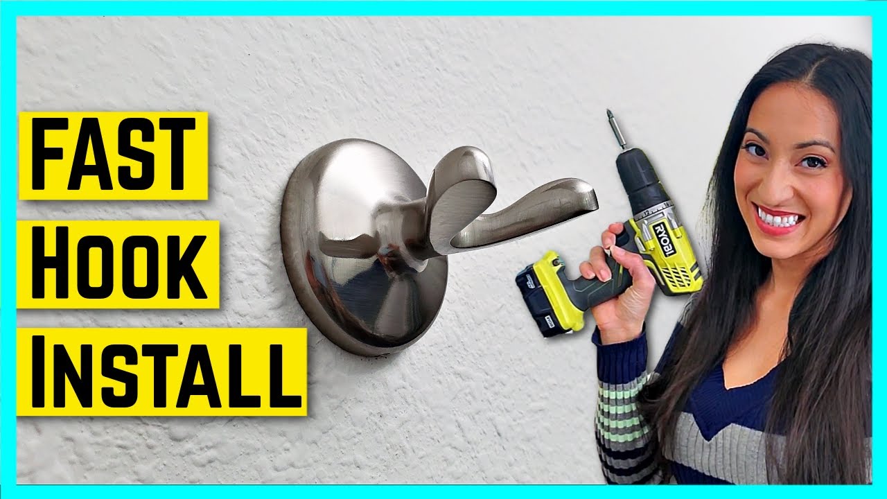 How to Install a Bathroom Robe Hook on Drywall 🛠 EASY DIY Towel Hook ...
