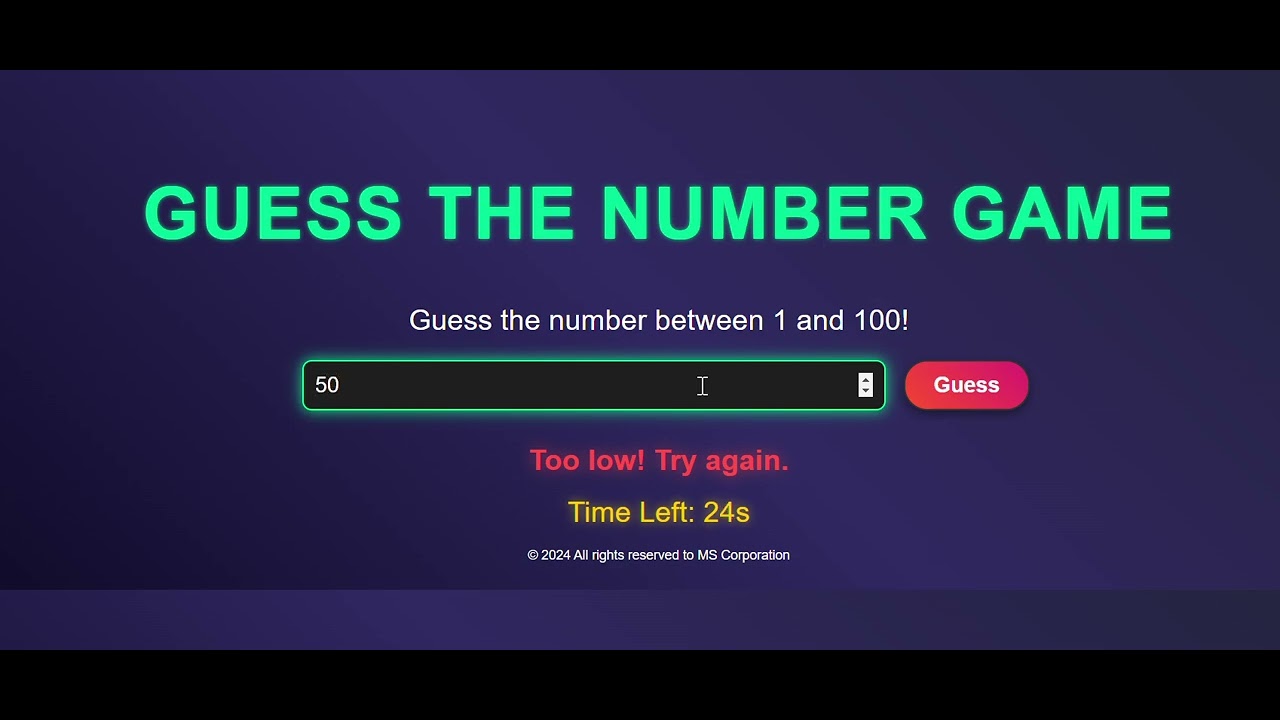 guess the number game - YouTube