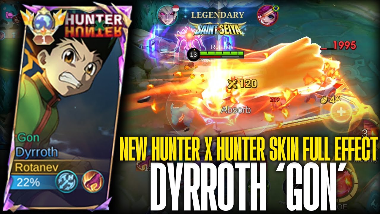 [VOICE JAPAN] HUNTERxHUNTER Skin: DYRROTH "Gon" Full Effect!! | MLBB x ...
