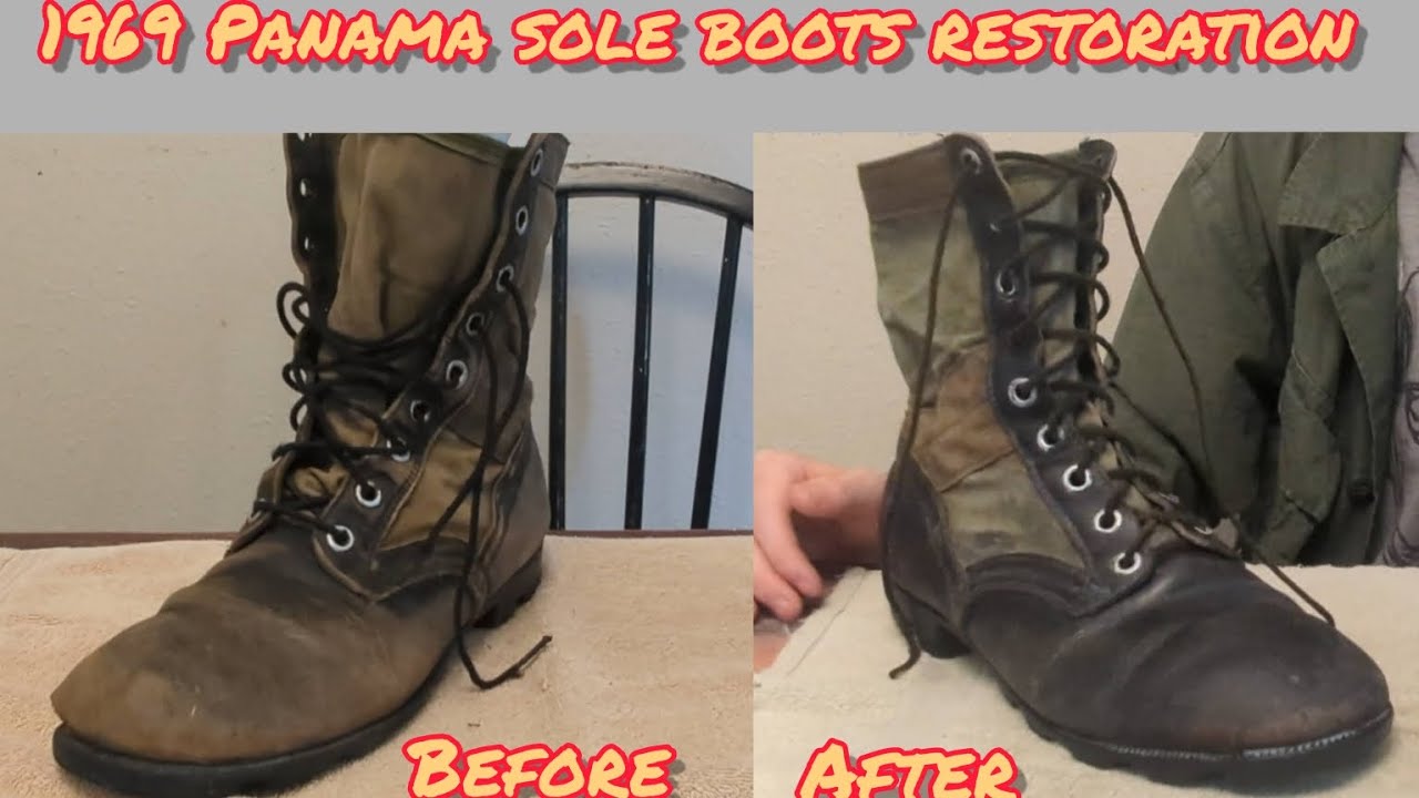 Jungle boots from 1969 restoration - YouTube