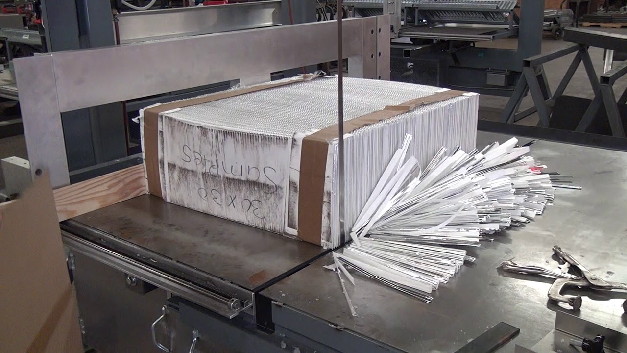 Cutting HEPA Filter material with a bandsaw - YouTube