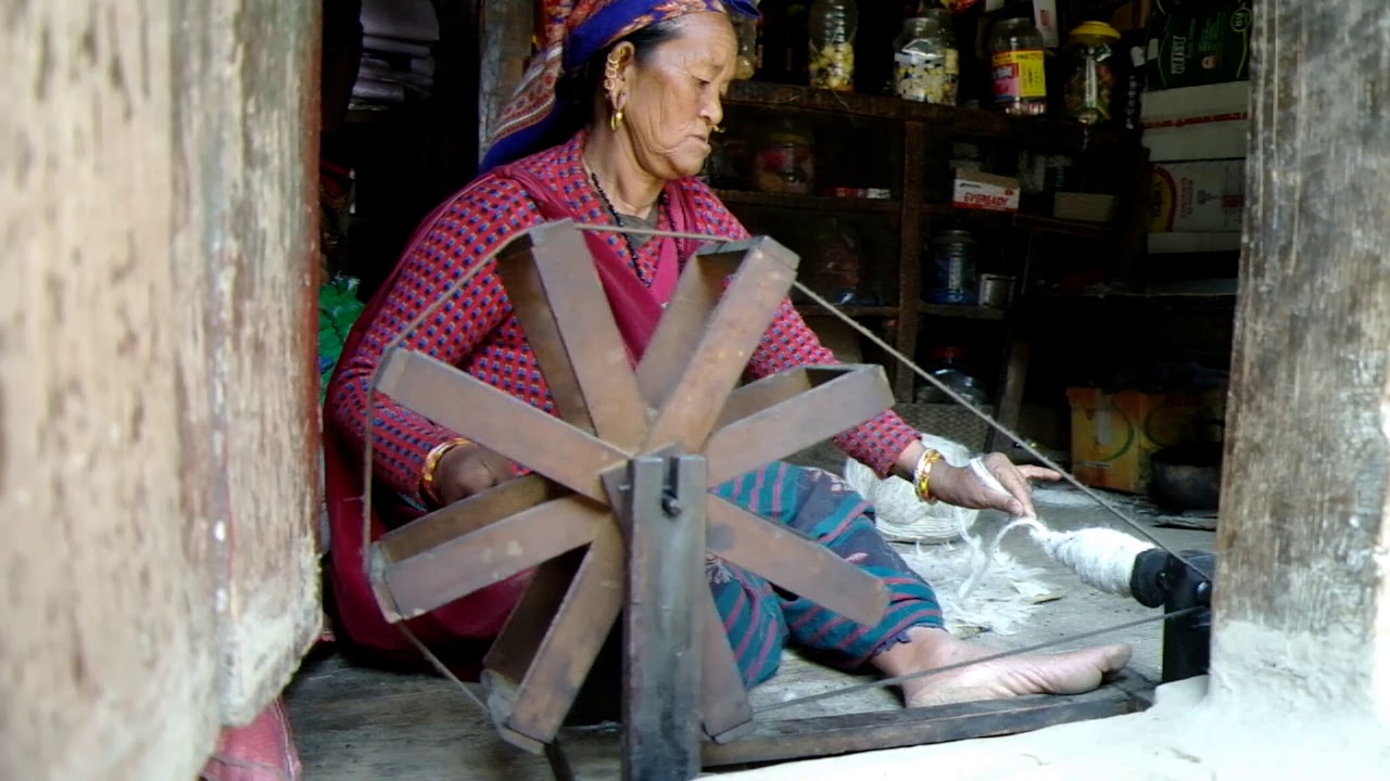 #Traditional Local Machine #Spinning wheel #wool #Charkha #Kham ...