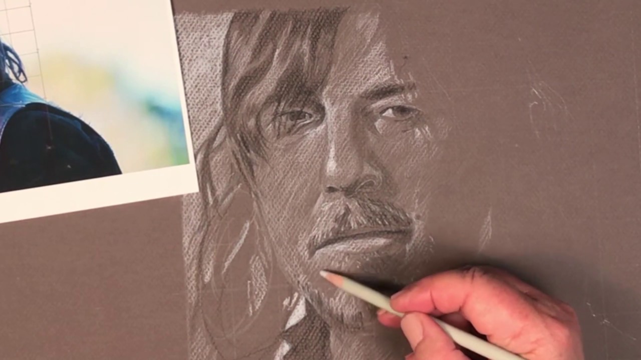 Value Study Portrait Drawing on Toned Paper - YouTube